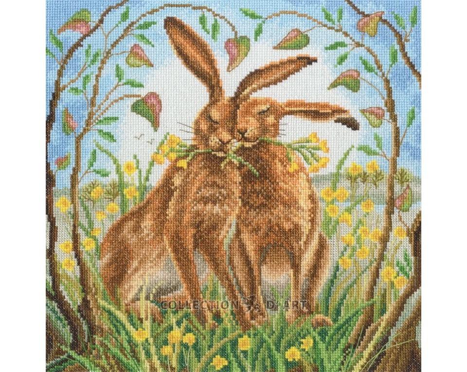 When Spring Comes (Hares) Cross Stitch Kit - RTO – Cotton Club Crafts