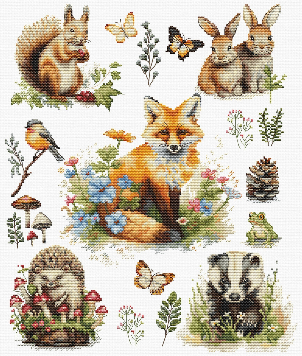 Forest Animals Cross Stitch Kit - Luca-S (Copy) – Cotton Club Crafts