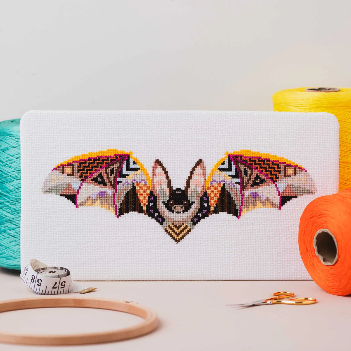 Mandala Bat Cross Stitch Kit - Meloca Designs – Cotton Club Crafts