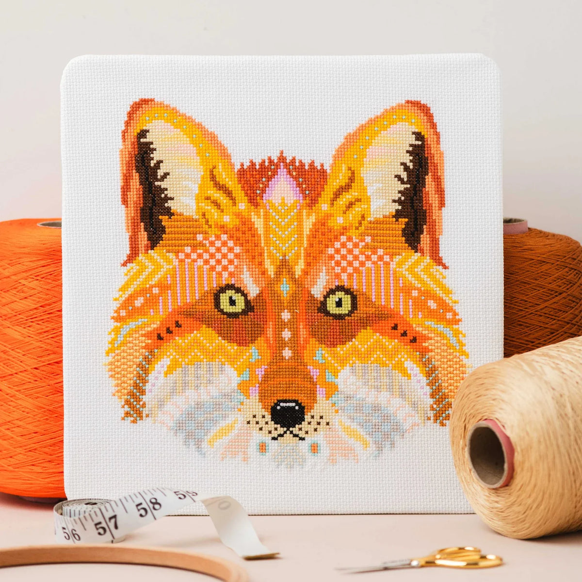Mandala Fox Cross Stitch Kit - Meloca Designs – Cotton Club Crafts