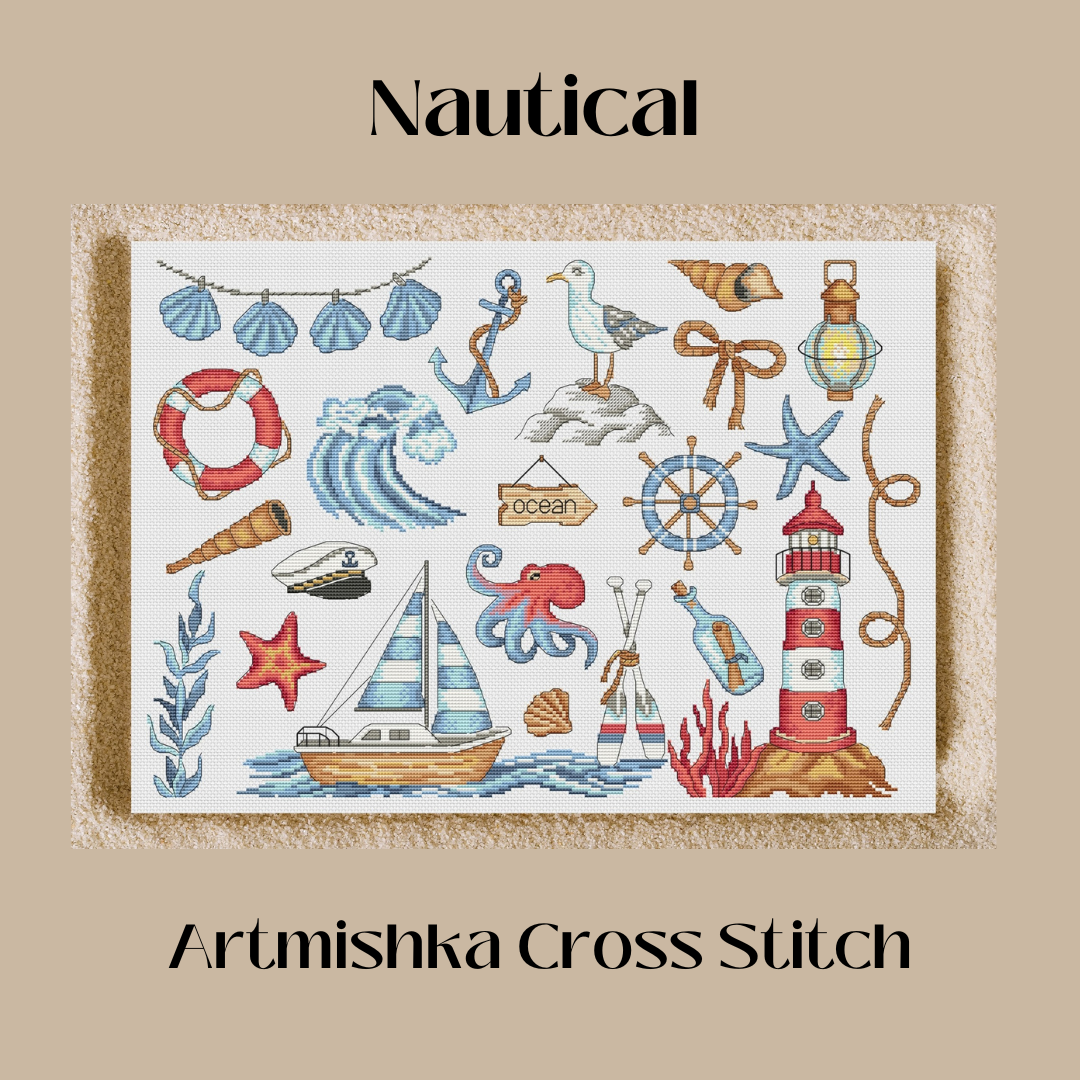 Project Pack for Nautical Sampler Stitch Along (membership) – Cotton ...