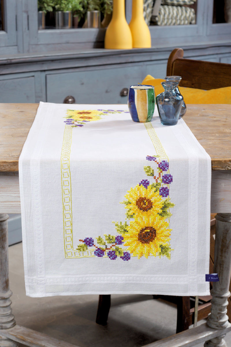 Embroidery Kit Table Runner ~ Sunflowers – Cotton Club Crafts