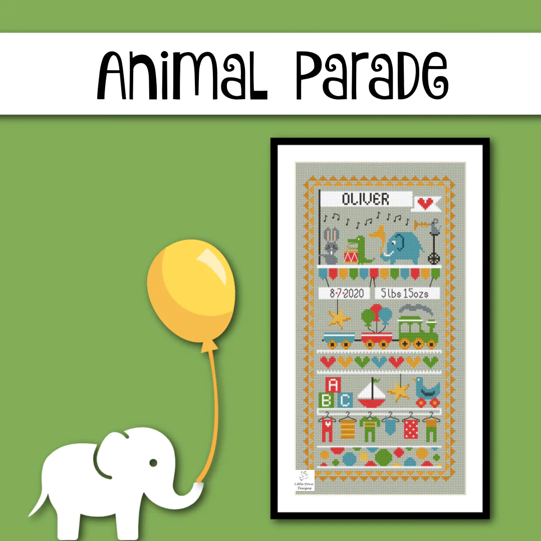Little Dove Design ~ Counted Cross Stitch Kit ~ Animal Parade Birth ...